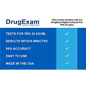 25 Pack - DrugExam Made in USA, FYT Urine Test Kit, Urine Test Strips, Highly Sensitive and Easy to Use. Drug Test Kit. Fen Test Kit. Highly Sensive Urine Test Kit.