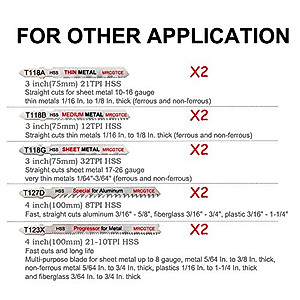 50-Piece Contractor Jigsaw Blades Set with Storage Case, MRCGTCE Assorted T-Shank Jig Saw Blades for Metal, Wood and Plastic Cutting(T118A,T118B,T118G,T127D,T123X,T101AO,T101B,T101BR,T101D,T144D)