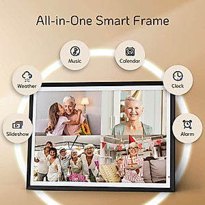 NexFoto Large 14 Inch Smart 3K Digital Picture Frame 32GB, 2.4GHz/5GHz Dual-Band Digital Photo Frame with IPS Touch Screen, Instantly Share Photos Videos via App or Email, Gift for Grandparents