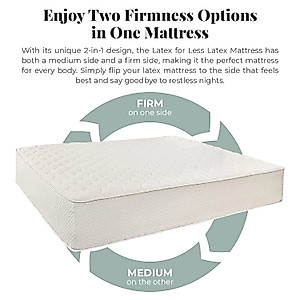 Latex for Less 2-Sided Natural Latex Mattress 7" | Natural Latex, Organic Cotton and Pure, Natural Wool | Handcrafted in The USA | GOTS Certified Organic Cotton | Natural Wool | Twin