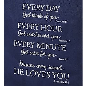 Christian Brands God Loves You Blessing Tote Bag, Blue, Large