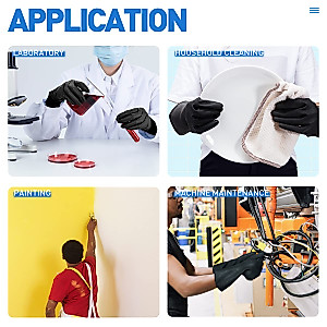 ThxToms Dishwashing Gloves, 3 Pairs Reusable Latex Cleaning Gloves for Housework, Kitchen, Bathroom, Extra Large, Black