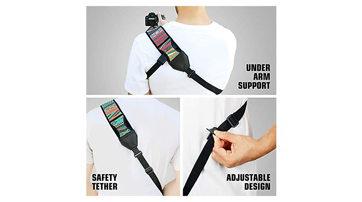 USA GEAR Camera Sling Shoulder Strap | Comfortable & Secure Camera Access