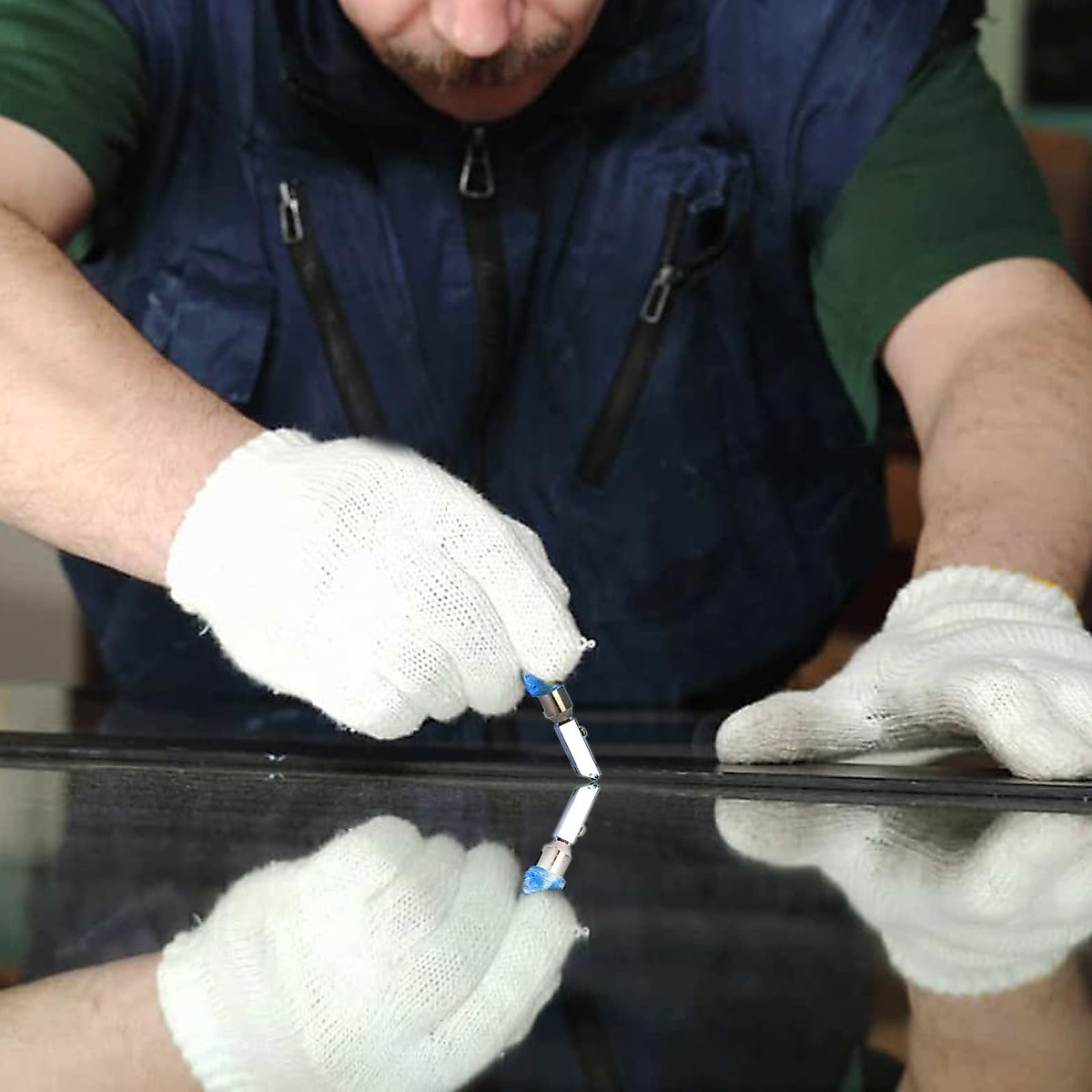 Comfylichi Pistol Grip Oil Feed Glass Cutter 2 Pack - Professional Glass Cutting Tool with Tungsten Cutter Heads and Oil Dripper, for 1-6mm Thick Stained Glass and Mirrors