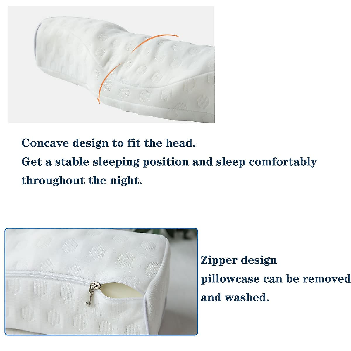 Cervical Neck Pillow for Pain Relief Sleeping, Neck roll Pillow Memory Foam for Stiff Neck Pain Relief ，Travel Bolster Pillow for Bed for Side Sleepers Back Sleeper. (Blue)