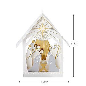 Hallmark Paper Craft Christmas Boxed Cards, Pop Up Nativity (5 Cards with Envelopes)