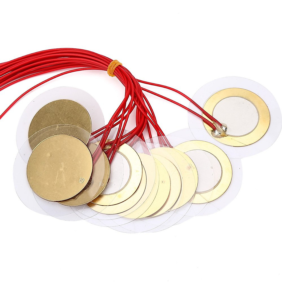 szzijia 20PCS 35mm Prewired Piezo Elements Buzzer Sounder Sensor Trigger Drum Disc