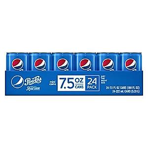 Pepsi Made with Real Sugar, 7.5 Fl Oz Mini Cans, 24 Pack