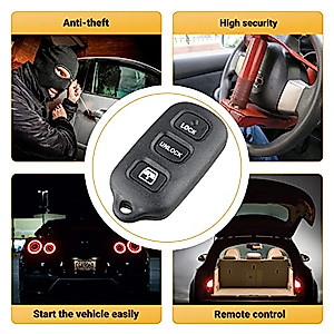Keyless Entry Remote Control Car Key Fob Compatible with 1999 - 2009 Toyota 4Runner 2001-2007 Toyota Sequoia Key Replacement FCC ID HYQ12BBX HYQ12BAN (2 Pack)