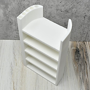 Lid Organizer Compatible With Stanley Cup Lids | 5 Lid Organizer for Cabinets or Kitchen Counter | Includes Straws Storage | Made in USA (White)