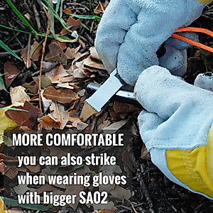 FERROFIRE Striker SA02 Super Sharp Big Serrated Ferro Rod Striker Carbon Alloy Steel Striker for Generating Sparks Without Lanyard (Pack of 2)