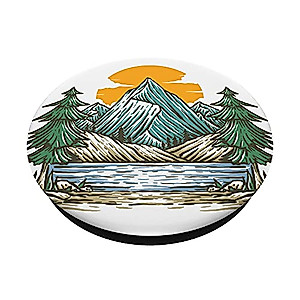Outdoor Mountain Nature Sunset Nature Landscape PopSockets Swappable PopGrip