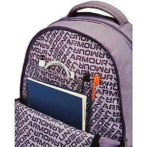 Under Armour unisex-adult Hustle 5.0 Backpack , (550) Violet Gray / Violet Gray / Metallic Champagne Gold , One Size Fits All