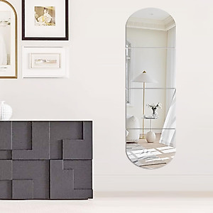 Full Body Length Mirrors for Walls, 15.7x12 4pcs Acrylic Plexiglass Mirror Stickers Wall-Mounted Stick On Frameless Makeup Large Long Mirror Home Workout Gym Hallway Dorm Floor Tile Self Adhesive