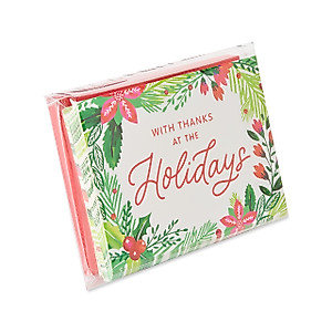 American Greetings Blank Christmas Thank You Cards with Envelopes, Holly (25-Count)