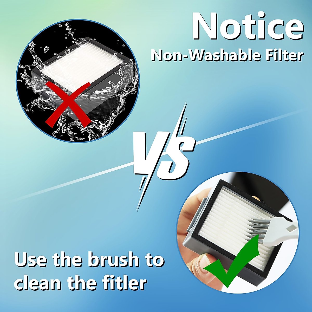 Improvedhand Filters Replacement Fit for i-Robot Roomba E I & J Series i1 i3 i3+ i4 i5/plus i7 i7+/plus i6 i6+ i8 i8+ E5 E6 E7 Vacuum Cleaner parts 4639161,12Pack Filter Replacements+1 Cleaning Brush