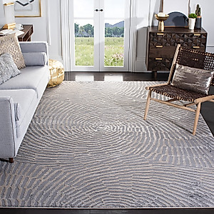 SAFAVIEH Meadow Collection 9' x 12' Taupe MDW343E Modern Abstract Area Rug