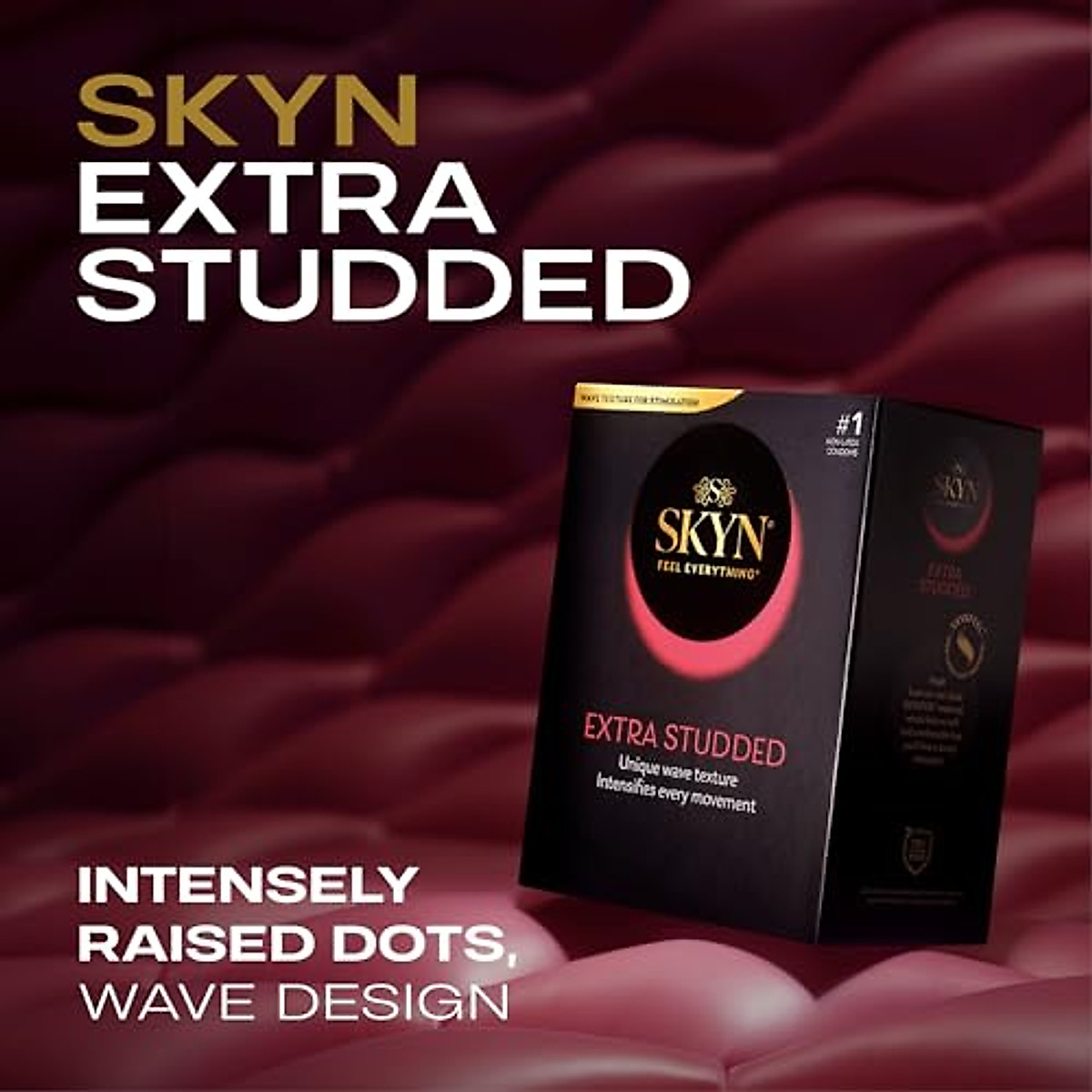 SKYN Extra Studded – 22 Count – Lubricated Latex-Free Condoms – Unique Texture Intensifies Every Moment​