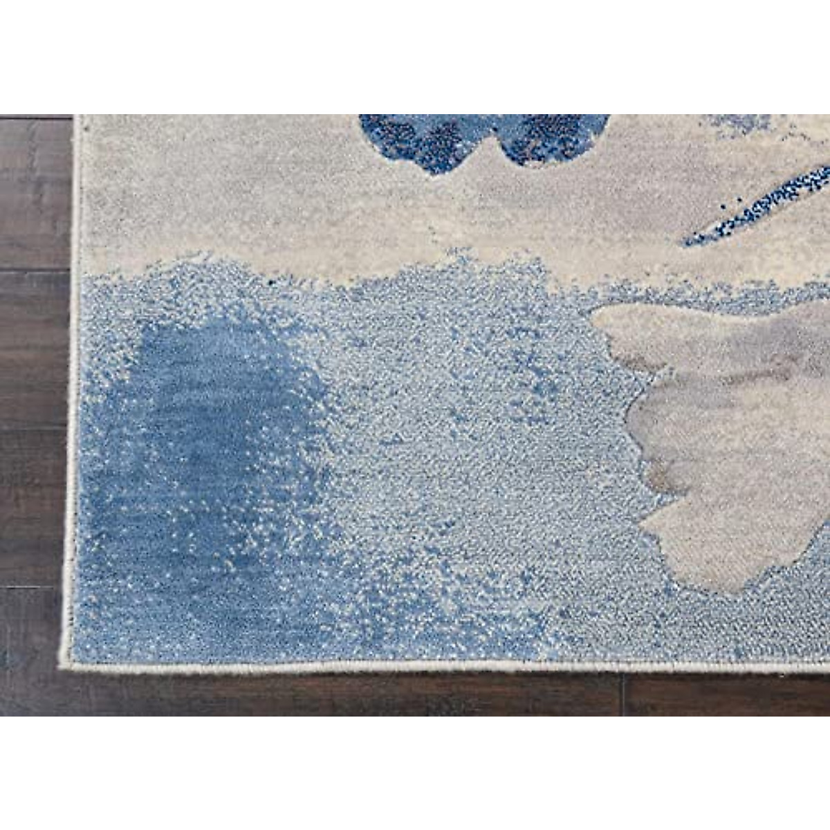 Nourison Somerset Floral Ivory/Blue 6'7" x 9'7" Area Rug, Easy Cleaning, Non Shedding, Bed Room, Living Room, Dining Room, Kitchen (7x10)
