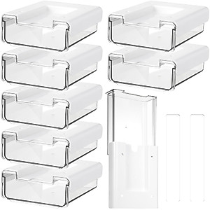 Geetery 8 Pcs Self Adhesive Slide Out Attachable Drawer Tray Under Desk Drawer Table Hidden Storage Mounted Desktop Pencil Holder Tray Drawers Up to 11 lbs Organizer for Office Home School Kitchen