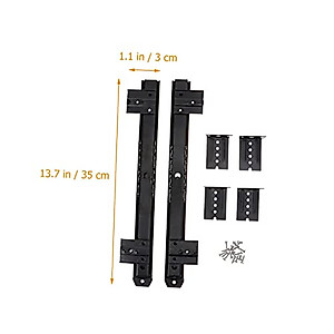 DOITOOL 2 Pairs Keyboard Track Black Slides Black Drawer Vanity Trays Heavy Duty Drawer Slides Keyboard Drawer Under Desk Slide Keyboard Tray Under Desk Slide Drawer Track Keyboard Slide