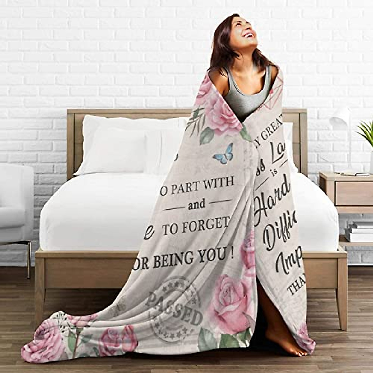 Nahjiiem Boss Blanket Boss Gifts for Women Boss Throws Blankets Boss Day Gift Birthday Retirement Valentine's Day Gifts 50"×60"