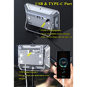 V VILISUN LED Camping Work Lantern, Multifunctional Camping Lights, Battery Powered 4000mAh, 7 Light Modes, IP44 Waterproof, Rechargeable Light with Magnet for Outdoor, Emergency, Fish, Hiking