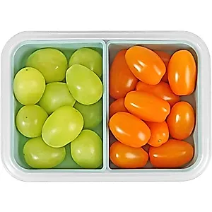 carrotez Food Storage Containers 2 Compartment, Meal Prep Container, Lunch Containers, Portion Control Container, BPA Free, Airtight Lids, Reusable, Snack Containers, 2 Cup (480ml)