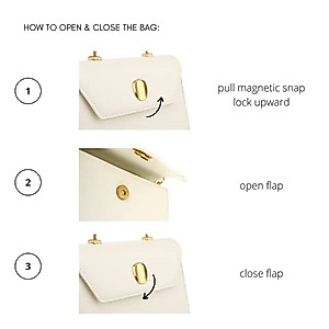 Scarleton Gold Top Handle Satchel Purses for Women, Handbags for Women, Crossbody Bags for Women, Shoulder Bag Purse Mini, H208402 - White