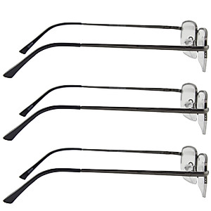 TruVision Readers 3 Pk - Gunmetal Metal Frames and Clear Acrylic Lenses 2.50