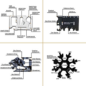 BCHARYA 5 Piece Multitool Set, 9-In-1 Multitool Pen, Wallet Multi-Tool, Cool Gadgets Stocking Stuffers Gifts for Men, Portable Pocket Tools for Outdoors, Home Improvement