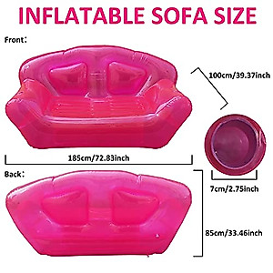 AMZHQB Inflatable Couch Chair Pink Blow Up Couch for Aldult, Luxury Double Air Sofa for Outdoor, Camping, Beach, Home, Courtyard, Lawn, Durable Waterproof
