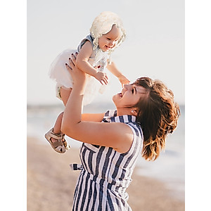 Unittype 2 Pieces Baby Girl Lacy Bonnet Eyelet Lace Christening Bonnet Cap Toddlers Beanie Breathable Sun Protection Hat White,40- 44cm 16.5-17.3 inches in head circumference