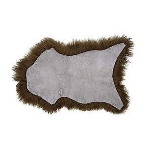 Home Collezione by Salvani Sheepskin Rug Throw Genuine Icelandic (Frosted Brown Curly)
