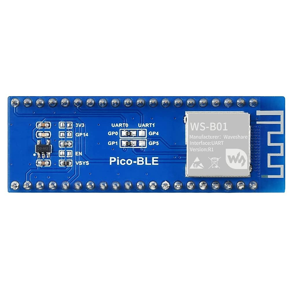 Dual-Mode Bluetooth Module for Raspberry Pi Pico, SPP / BLE, Bluetooth 5.1 Wireless @XYGStudy (Pico-BLE)