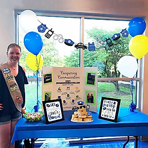 Levfla Officer Donut Bar Decoration Kit Police Banner Party Until The Cops Shown Up Table Sign Doughnut Dessert Food Topper for Graduation Birthday Retirement Anniversary Party Favor Ideas Supplies