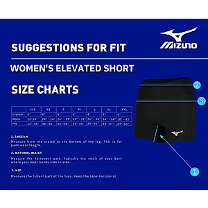 Mizuno Women's Elevated 4" Inseam Volleyball Short, Black, X-Large