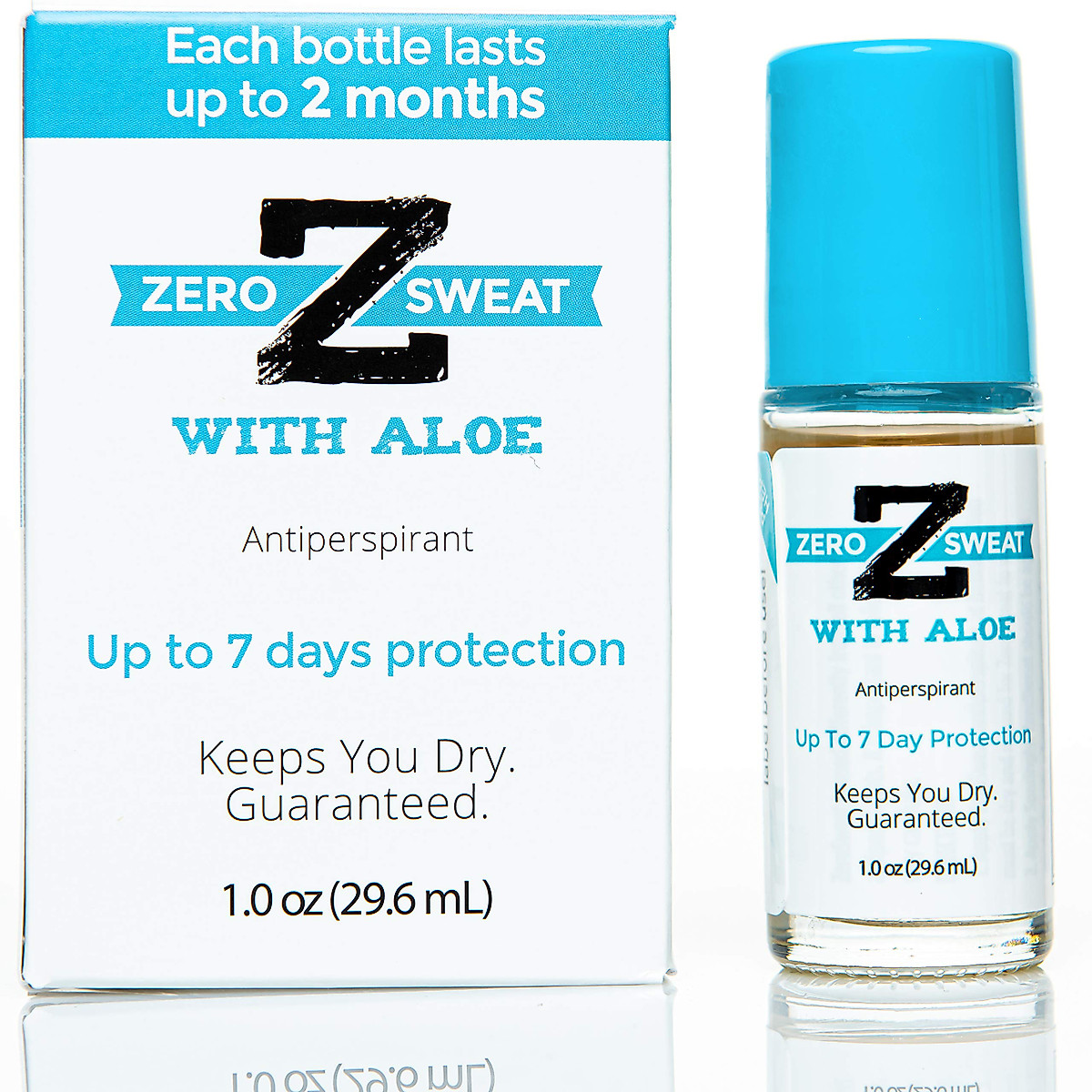 ZeroSweat Antiperspirant Deodorant with Aloe | Clinical Strength Hyperhidrosis Treatment - Reduces Armpit Sweat for Up To 7-days per Use - Protection from Excessive Sweating and Odor for Men and Women