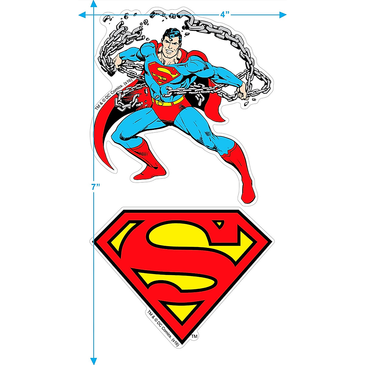 Toddler Superman Classic Logo T Shirt & Stickers (4T)