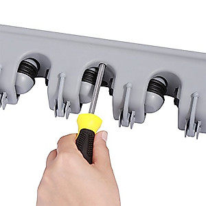 TOGU Mop and Broom Holders Sturdy Wall Mounted Broom Gripper Holds up to 9 Tools,Anti-Slip for Home Kitchen Garden Garage Storage Systems