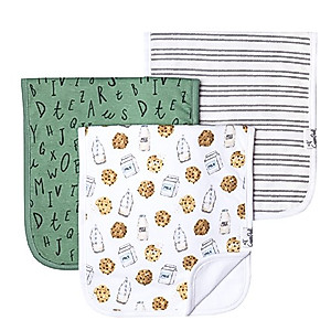 Copper Pearl Baby Burp Cloth Large 21''x10'' Size Premium Absorbent Triple Layer 3-Pack Gift Set “Chip Set