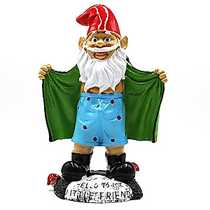 Tirifer 8.3inch/21cm Big Size Garden Gnome, Polyresin Outdoor Sculpture Gnome Statue Garden Figurine Art Garden Decoration for Lawn Yard Balcony Porch Patio