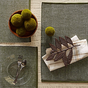 DII Two-Toned Collection Tabletop, Placemat Set, Sage, 6 Piece