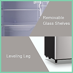 WANAI Compact Refrigerator 3.5 Cu.ft Mini Fridge with Freezer, Small Refrigerator with 7 TEMP Modes, Energy Saving, Low Noise for Bedroom, Dorm, Office, Apartment, Sliver