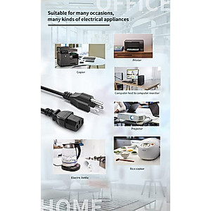 QYD 10FT(3m) AC Power Cord, 3 Prong C13 Power Cord Replacement for ION Block Rocker, Monster Rocker, Mackie Speaker, ION Bluetooth Speaker, Peavey Fender Amp Guitar Mixer DJ Speaker Power Cable, 1Pack