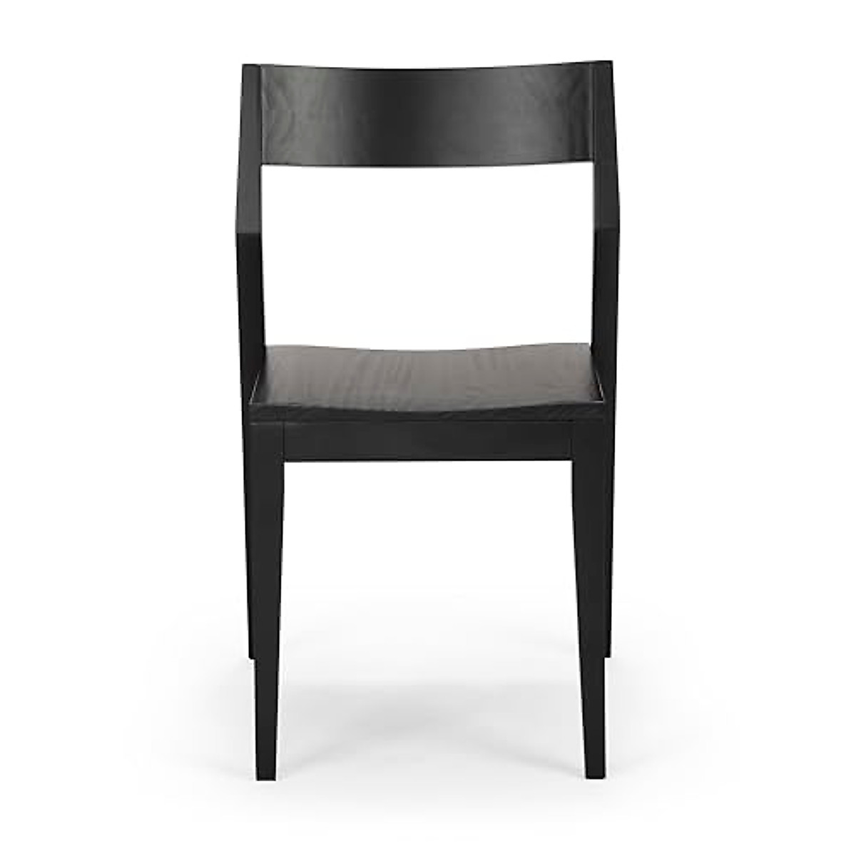 Plank+Beam Modern Dining Chair, Wooden Kitchen and Dining Room Chair, Wood Chair for Office, Living Room, Black