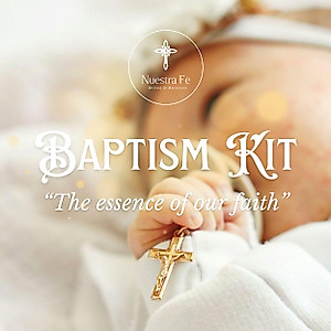 5 Pcs White Baptism Candle Set for Boys and Girls - Velas para bautizo - Vela de bautizo para niño - Vela para bautizo de niña - Catholic Baptism Candle Set Girl - Baptism kit Baptism Shell Bible