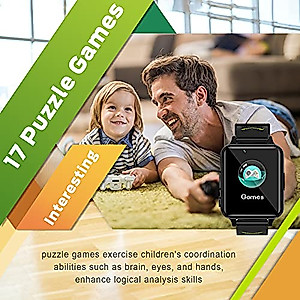 Smart Watch for Kids Smart Watch - Childrens Smart Watch for Girls Boys 4-12 Years with Games Music Alarm Clock Camera Calculator Educational Toys Digital Wrist Watch Christmas Birthday Gifts (Green)