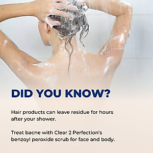 Exfoliating Facial and Body Scrub by Clear 2 Perfection, Esthetician Developed, Perfect for Bacne, Exfoliates & Clears Breakouts