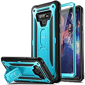 YOUMAKER Kickstand Case for Galaxy Note 9, Full Body with Built-in Screen Protector Heavy Duty Protection Shockproof Rugged Cover for Samsung Galaxy Note 9 6.4 Inch - Blue